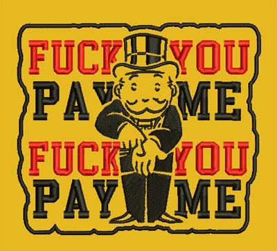 Fck You Pay Me Embroidery Design Etsy