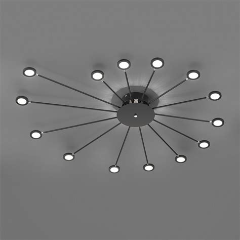 Peacock Led Ceiling Light 15 Bulb Black Uk