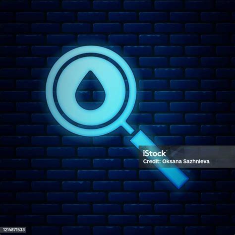 벽돌 벽 배경에 격리 빛나는 네온 오일 드롭 아이콘 지질 탐사 지질학 연구 벡터 일러스트레이션 0명에 대한 스톡 벡터 아트 및 기타 이미지 Istock