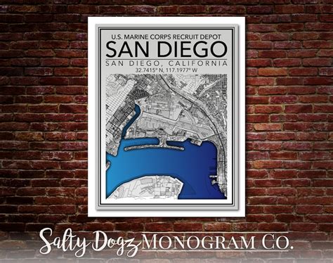 Wall Art Map Print Of Marine Corps Recruit Depot San Diego California