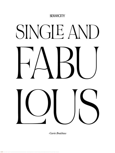 Sex And The City™ Single And Fabulous Minimalist Poster Poster Store Us