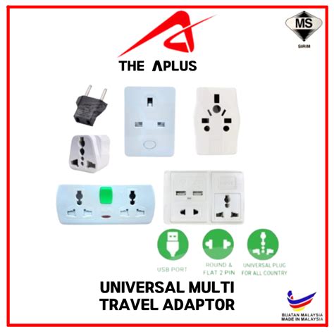 Sirim Pin Way Adaptor Adapter Adaport With Switch Usb Socket Outlet Charger Universal Plug