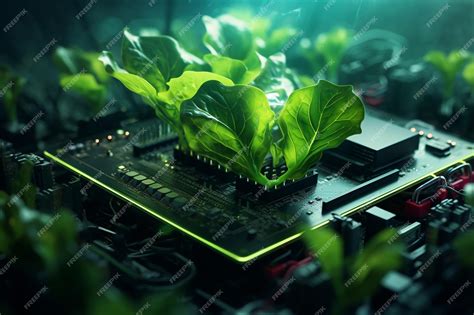 Premium Ai Image Electronic Board Closeup Technology Microchip Computer Semiconductor Hardware