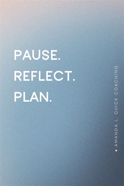 Pause Reflect Plan — Amanda L Quick