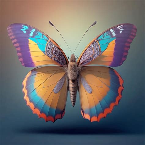 Premium Ai Image Radiant Flutter Colorful Butterfly Generative Ai