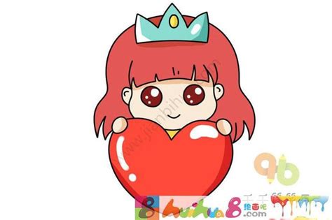 小人拿着爱心简笔画正面又好看（高清16张） 简笔画图片大全