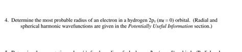Solved 4 Determine The Most Probable Radius Of An Electron