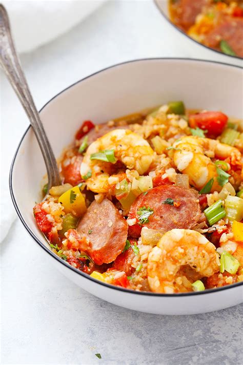 Paleo Jambalaya With Cauliflower Rice One Lovely Life