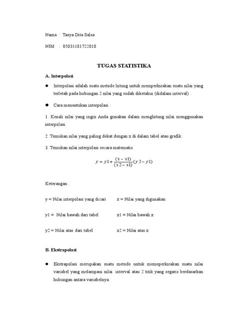 Statistika Interpolasi Dan Ekstrapolasi Pdf