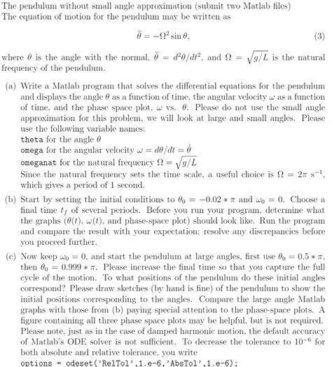 The Pendulum Without Small Angle Approximation