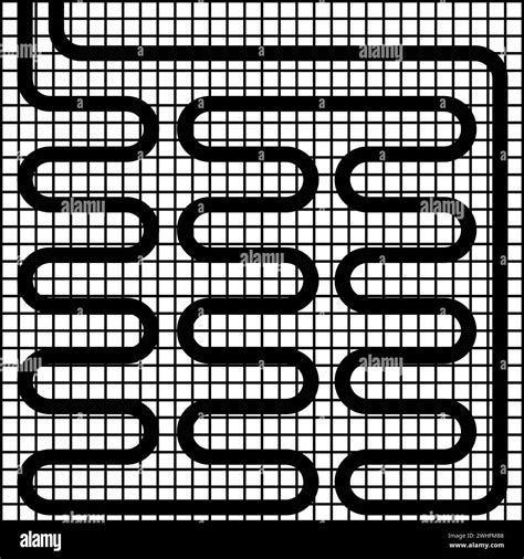 Electric Floor Heating Warm Heated Icon Black Color Vector Illustration Image Flat Style Simple
