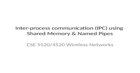 Pptx Inter Process Communication Ipc Using Shared Memory And Named