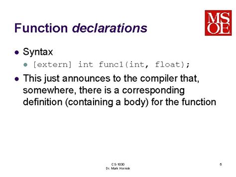 C Global Functions Declarations Definitions Preprocessor Directives Dr