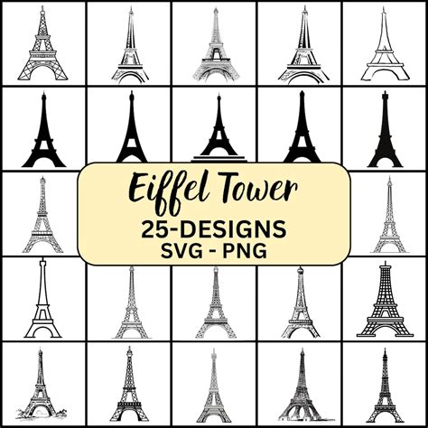 Eiffel Tower Svg Eiffel Tower Svg Bundle Eiffel Tower Silhouette Eiffel Tower Cricut Paris