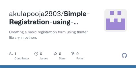 Github Akulapooja2903simple Registration Using Tkinter In Python