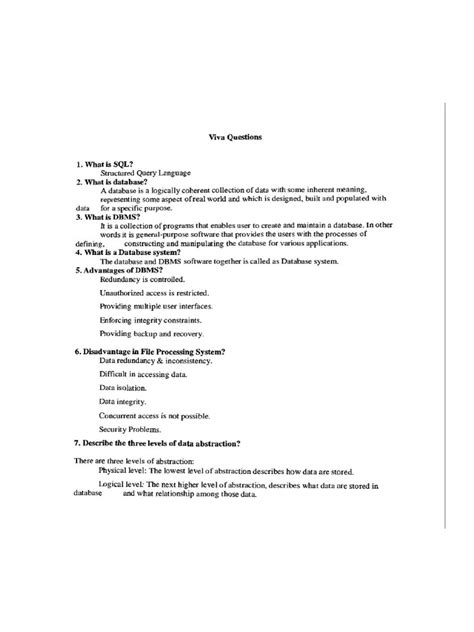 Dbms Viva Question Pdf