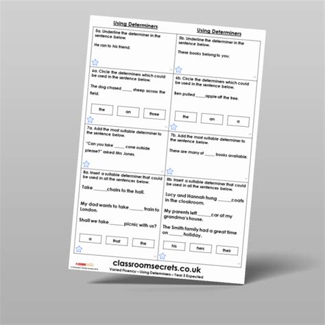 Year 3 Using Determiners Varied Fluency Resource Classroom Secrets