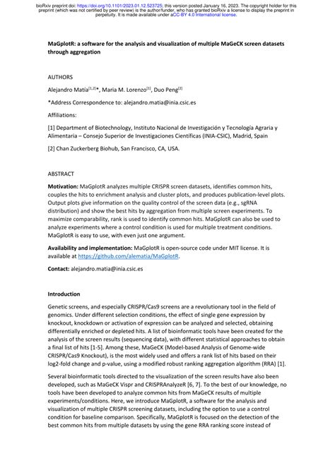 Pdf Magplotr A Software For The Analysis And Visualization Of
