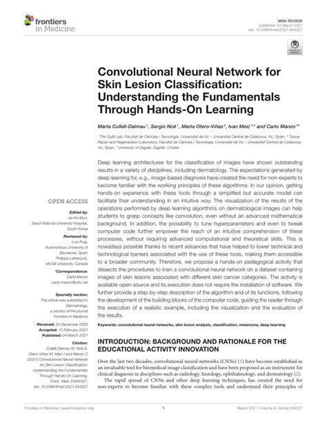 Pdf Convolutional Neural Network For Skin Lesion Classification Understanding The