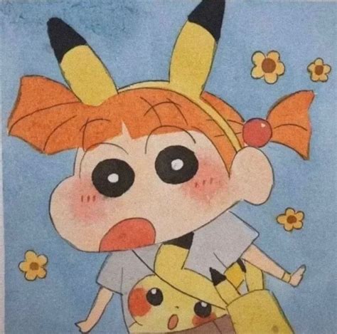 情侣头像 动漫 蜡笔小新 一人一半 堆糖，美图壁纸兴趣社区