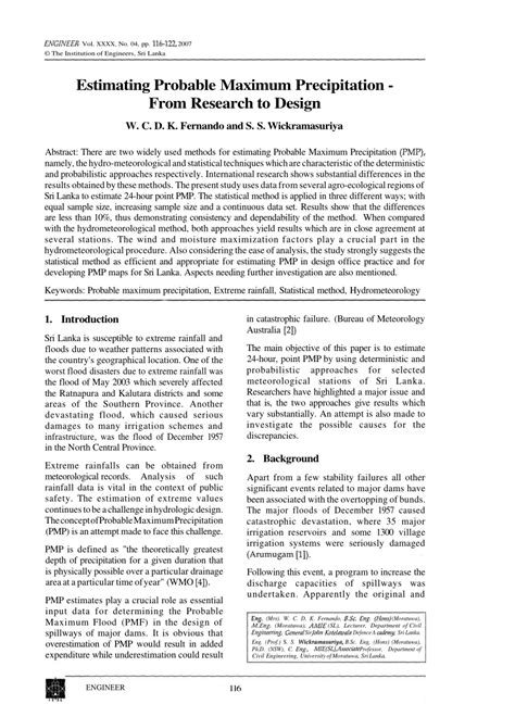 Pdf Estimating Probable Maximum Precipitation From Research To Design
