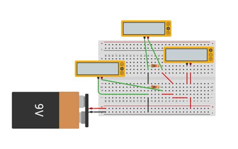 Circuit Design Measuring Voltage Lab 5 Parallel Resistors Tinkercad