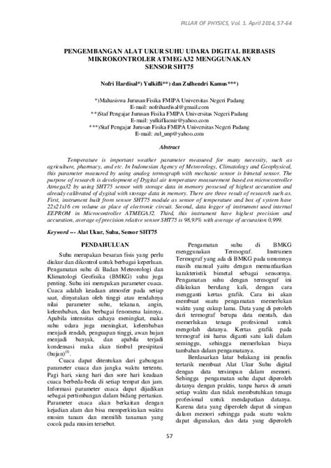 Pdf Pengembangan Alat Ukur Suhu Udara Digital Berbasis Mikrokontroler