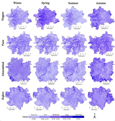 Spatial And Seasonal Variation Of Ndmi Download Scientific Diagram
