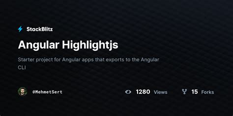 Angular Highlightjs Stackblitz