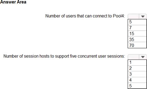 What Will Be The Maximum Number Of Users That Can Connect To Pool4 And How Many Session Hosts