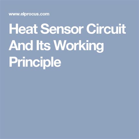 Heat Sensor Circuit And Its Working Principle Woodfired Pizza Oven