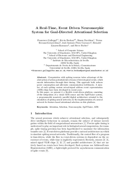 pdf a real time event driven neuromorphic system for goal directed
