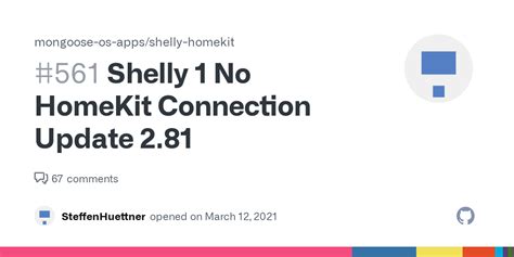 shelly 1 no homekit connection update 2 81 · issue 561 · mongoose os