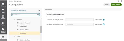 Configure Global Inventory Quantity Limitations Settings Orocommerce Orocrm And Oroplatform