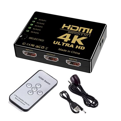 4k 5x1 Hdmi Switcher 5 Port Hd Switch Hd Video Swi Vicedeal