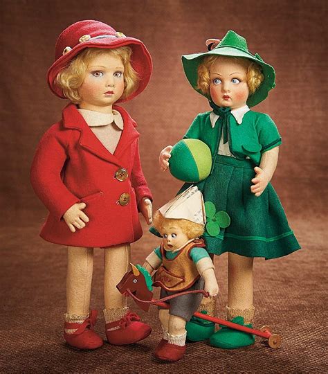 Italian Felt Character Girlseries 450by Lenci In Original Green Costume