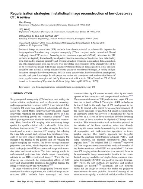 Pdf Regularization Strategies In Statistical Image Reconstruction Of