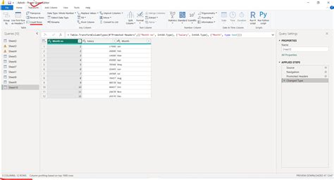 how to remove count and reverse rows in the power query editor