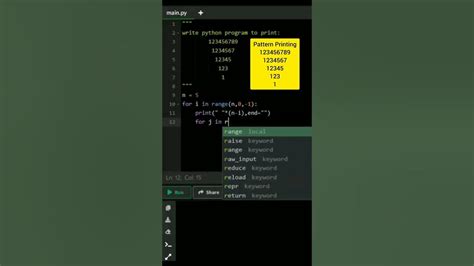 Pattern Printing In Python Inverted Pyramid Number Patternviralshort