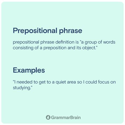 Understanding Prepositional Phrases Definition Examples Exercises GrammarBrain