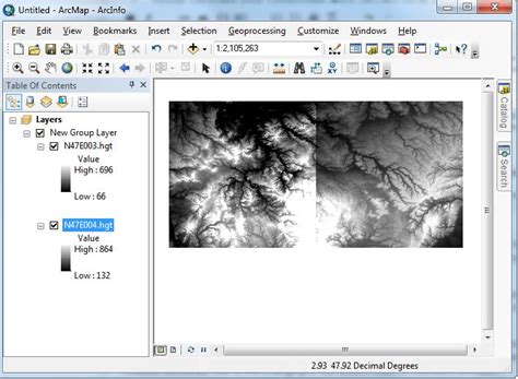 Arcgis Desktop How To Use Srtm Dem Files For Shaded Relief In Arcmap Geographic Information