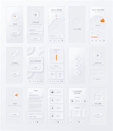 neumorphic soft ui kit neu etsy