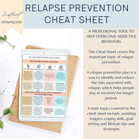 Anticipating And Preventing Relapse Cbt Worksheet And Example Free