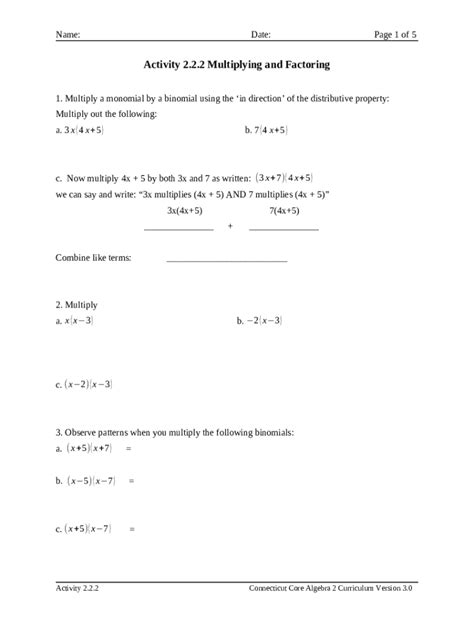 Multiplying Polynomials By Monomials Examples And Practice Doc Template