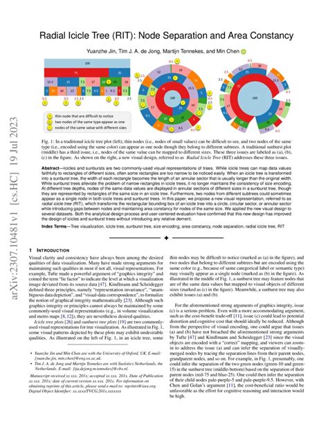 Radial Icicle Tree Rit Node Separation And Area Constancy Deepai