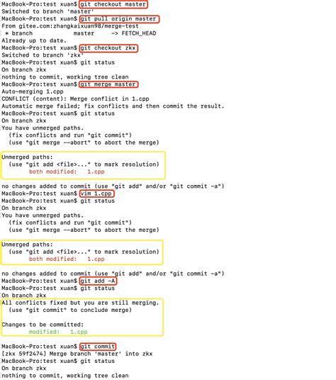 git merge 冲突解决 zkx 博客园