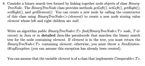 Solved 8 Consider A Binary Search Tree Formed By Linking