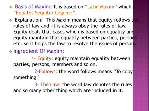 Maxims Of Equity Pptx