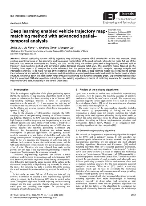 Deep Learning Enabled Vehicle Trajectory Map Matching Method With Advanced Spatialtemporal Analysis