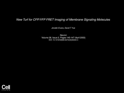 New Turf For Cfpyfp Fret Imaging Of Membrane Signaling Molecules Ppt